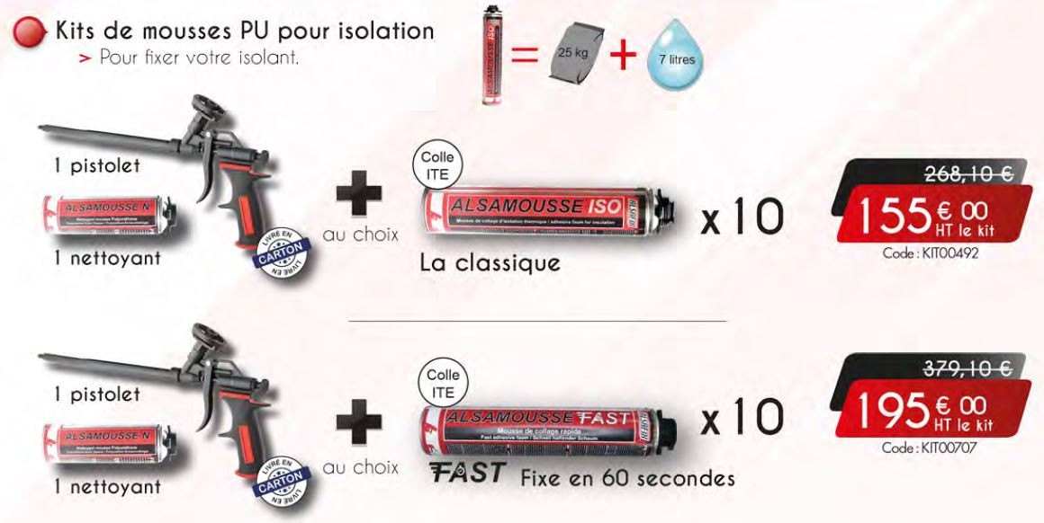 Kit mousse PU pour isolation - Fixation Professionnelle